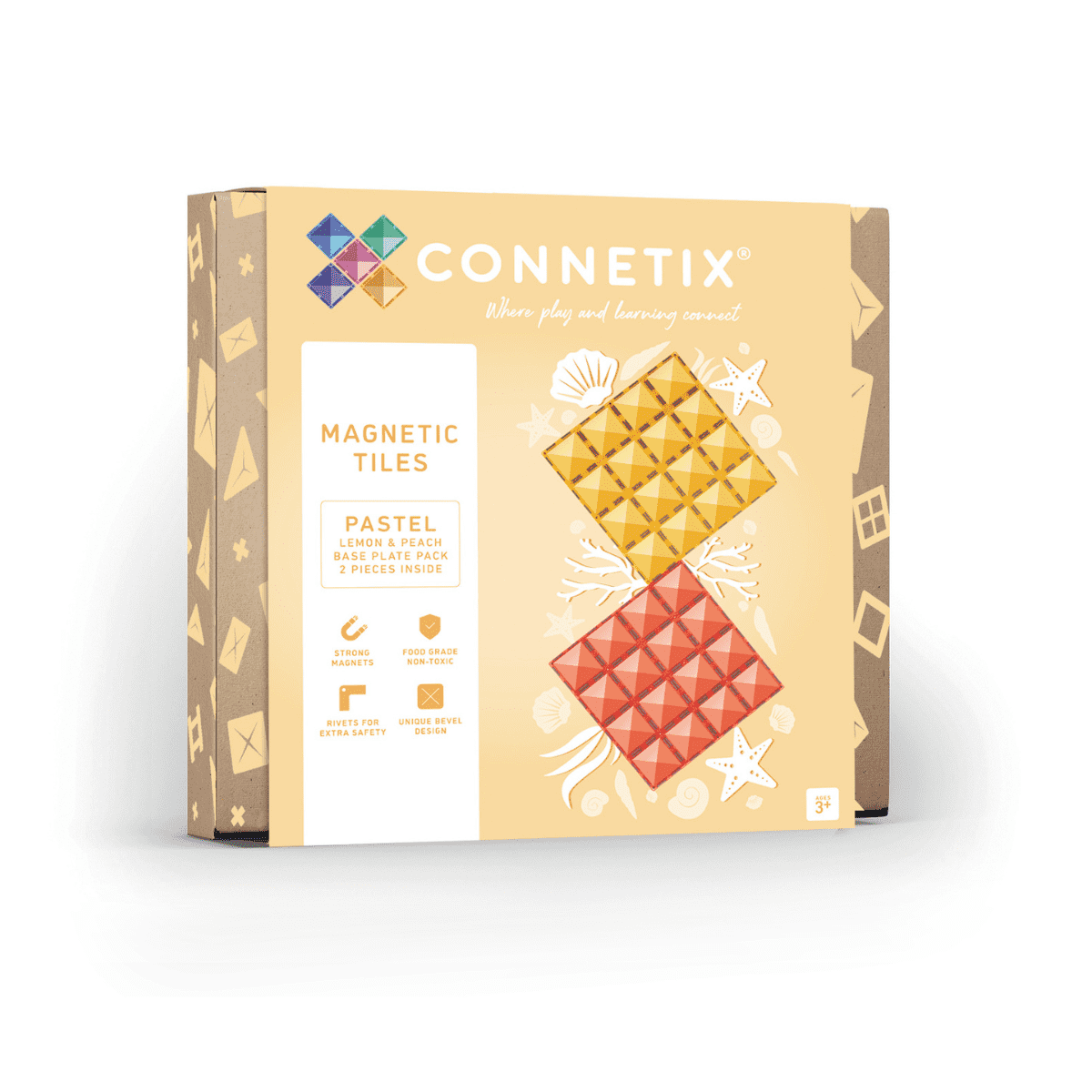 Connetix - Pastel Lemon & Peach Base Plate 2 pc – MetaLife