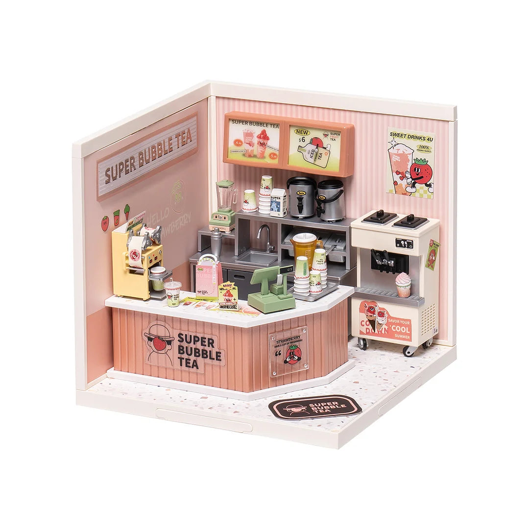 Rolife Super Creator Double Joy Bubble Tea Plastic DIY Miniature House ...