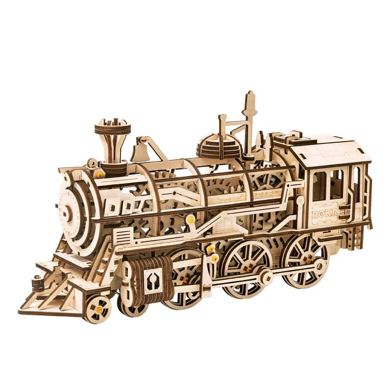 ROKR Locomotive Mechanical Wooden Train Kit LK701 – MetaLife